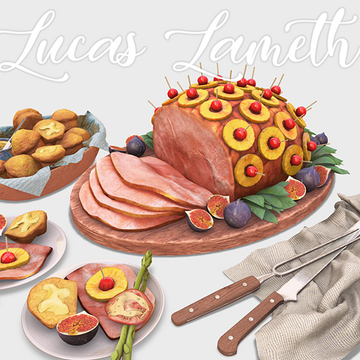 Second Life Marketplace - [Lucas Lameth] Glazed Ham & Corn Muffins
